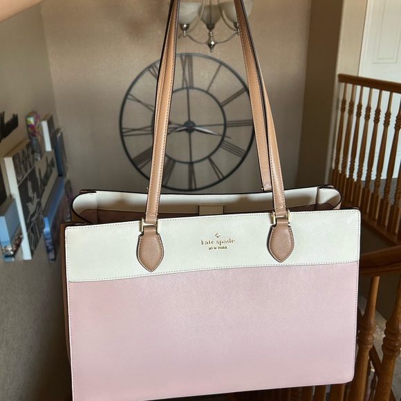 kate spade | Bags | Kate Spade Blush Pink And Cream Tote | Poshmark